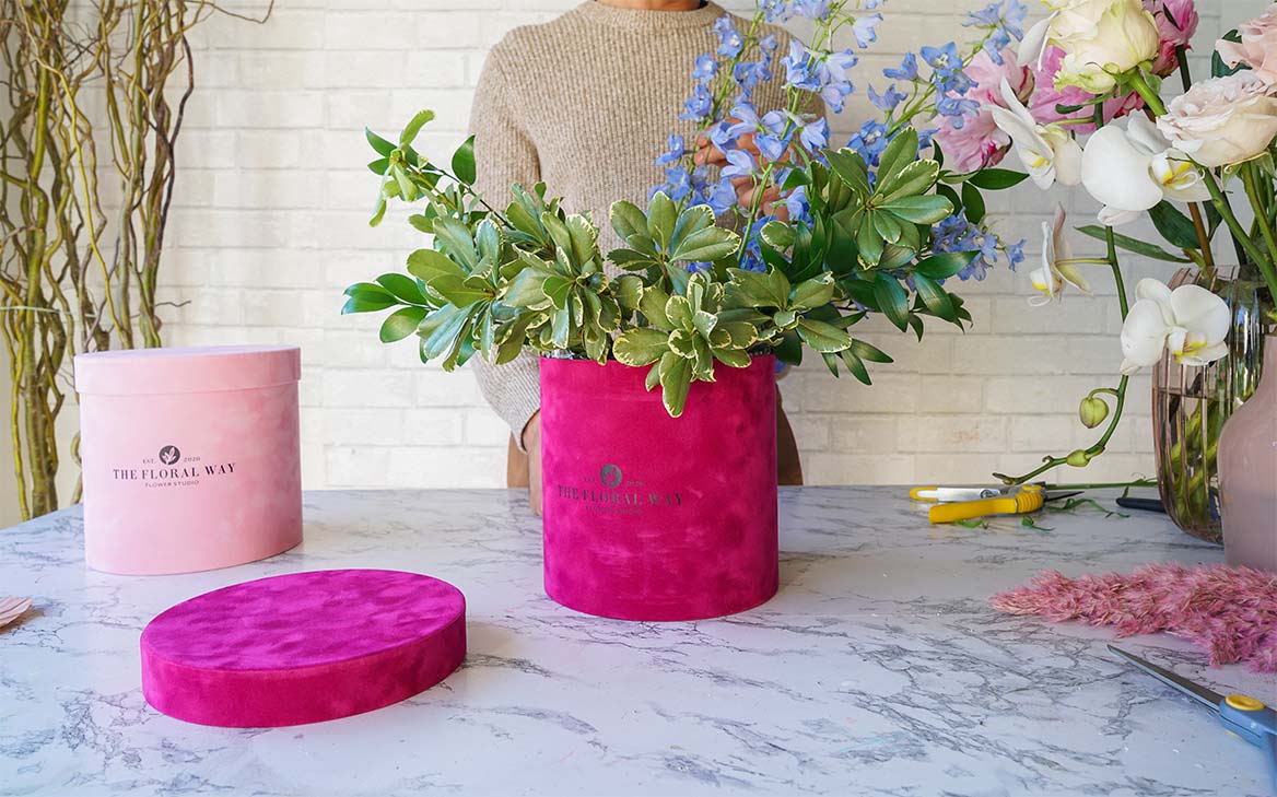 Hat Box Arrangement | Florists' Review